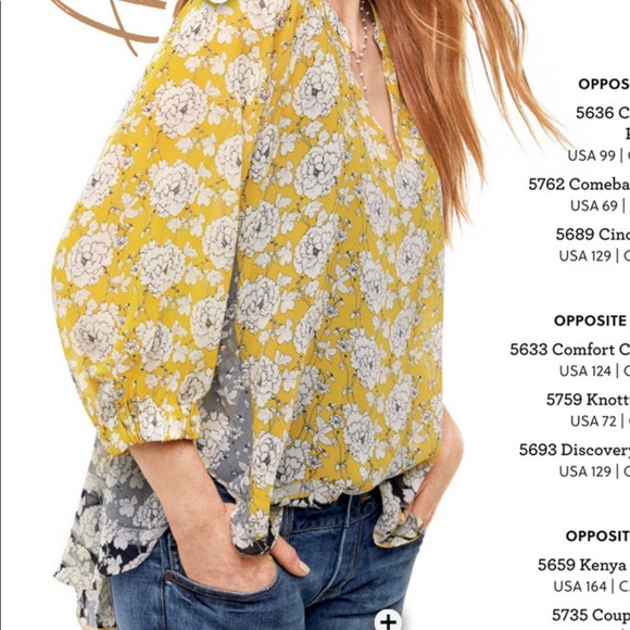 CAbi | Tops | Cabi 573 Yellow Floral Gather Blouse Size S | Poshmark